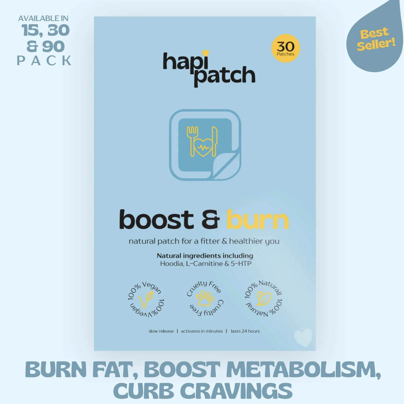Hapi Patch - Boost and Burn Patches, 30 Pack – Counter Culture Store